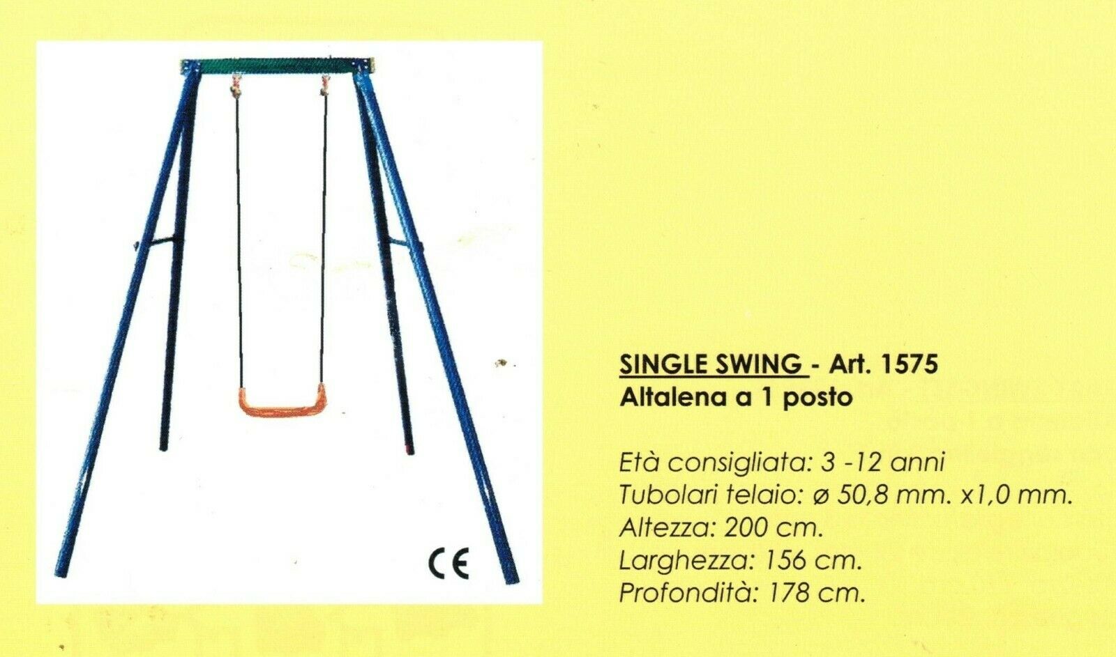 Altalena Giardino Un Posto con seggiolino a tavoletta ART.1575 - Faram ...